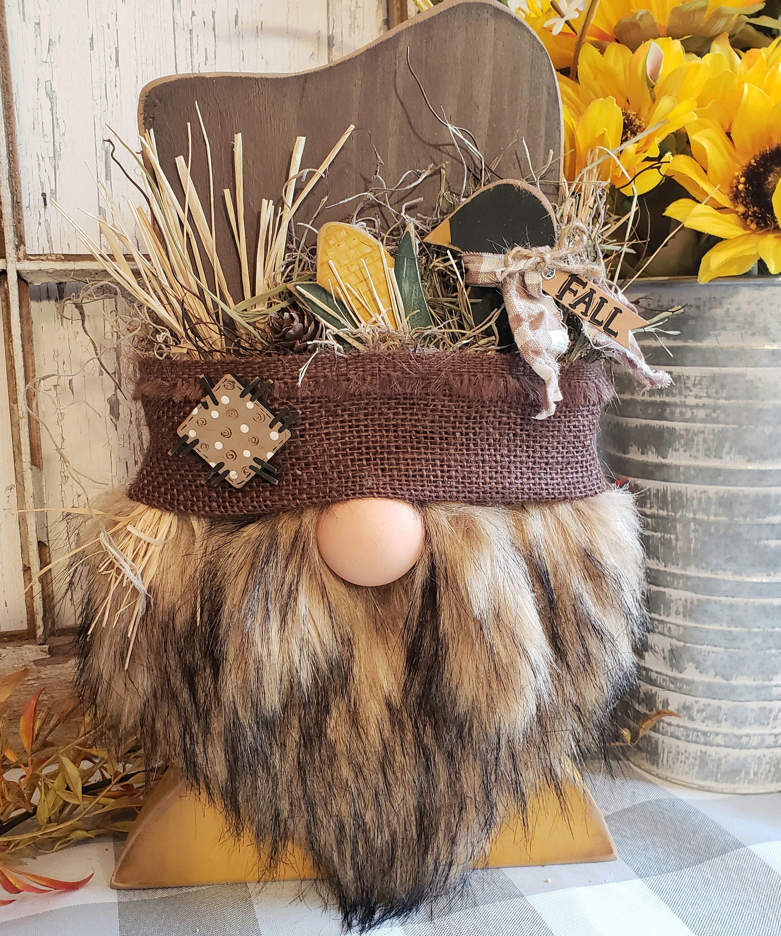 Gnome Scarecrow or Regular Scarecrow Fall DIY Wood Craft Pattern - Etsy