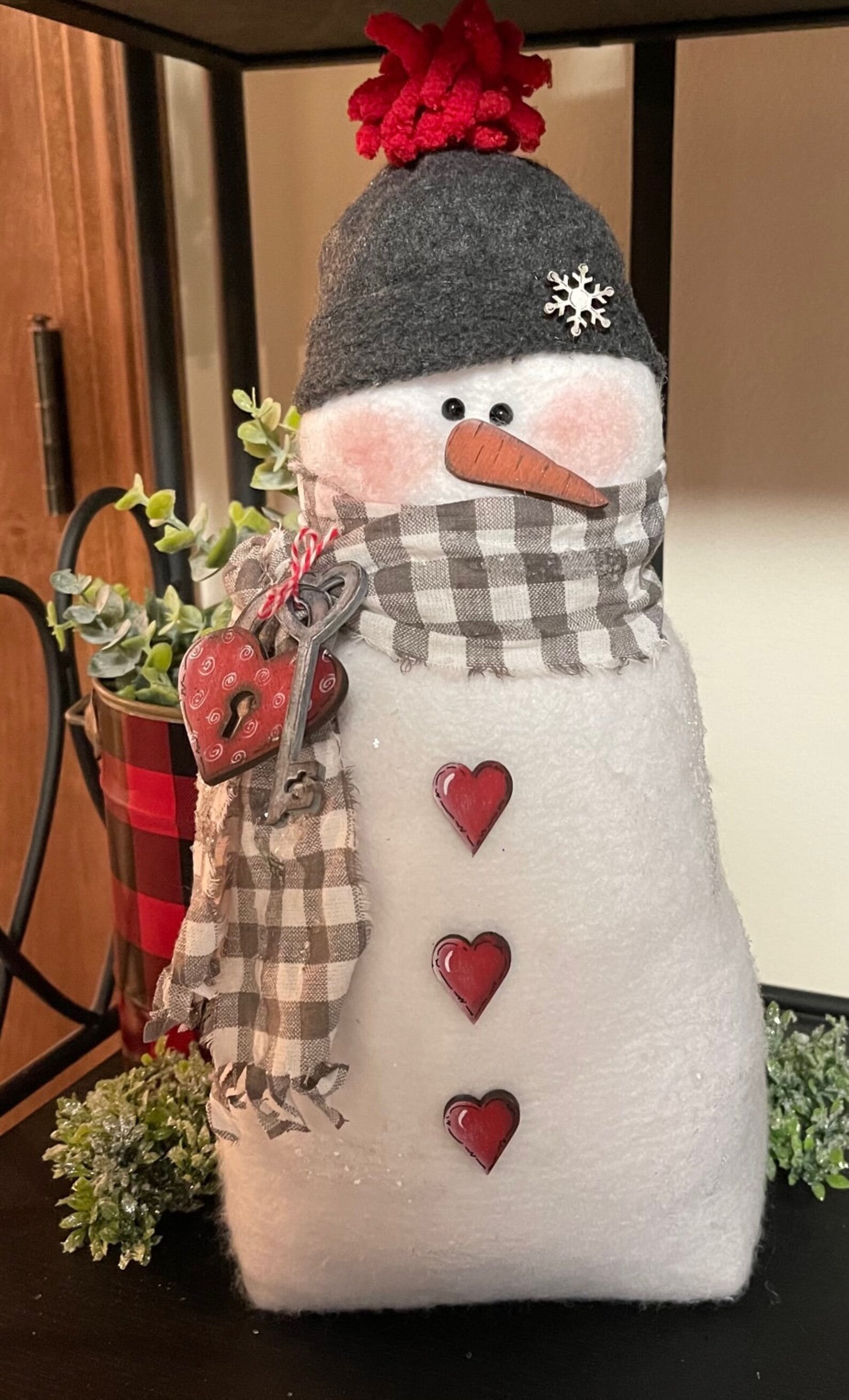 Winter Valentine Snowman Fabric Craft SEWING PATTERN Digital - Etsy