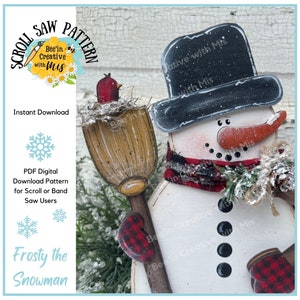 Winter Snowman With Bird Christmas PDF Digital Download Scroll Band Saw ...
