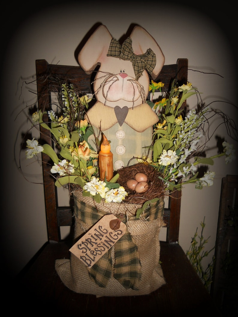 Wood Bunny Craft K215 Spring Blessings Primitive Bunny Wood - Etsy