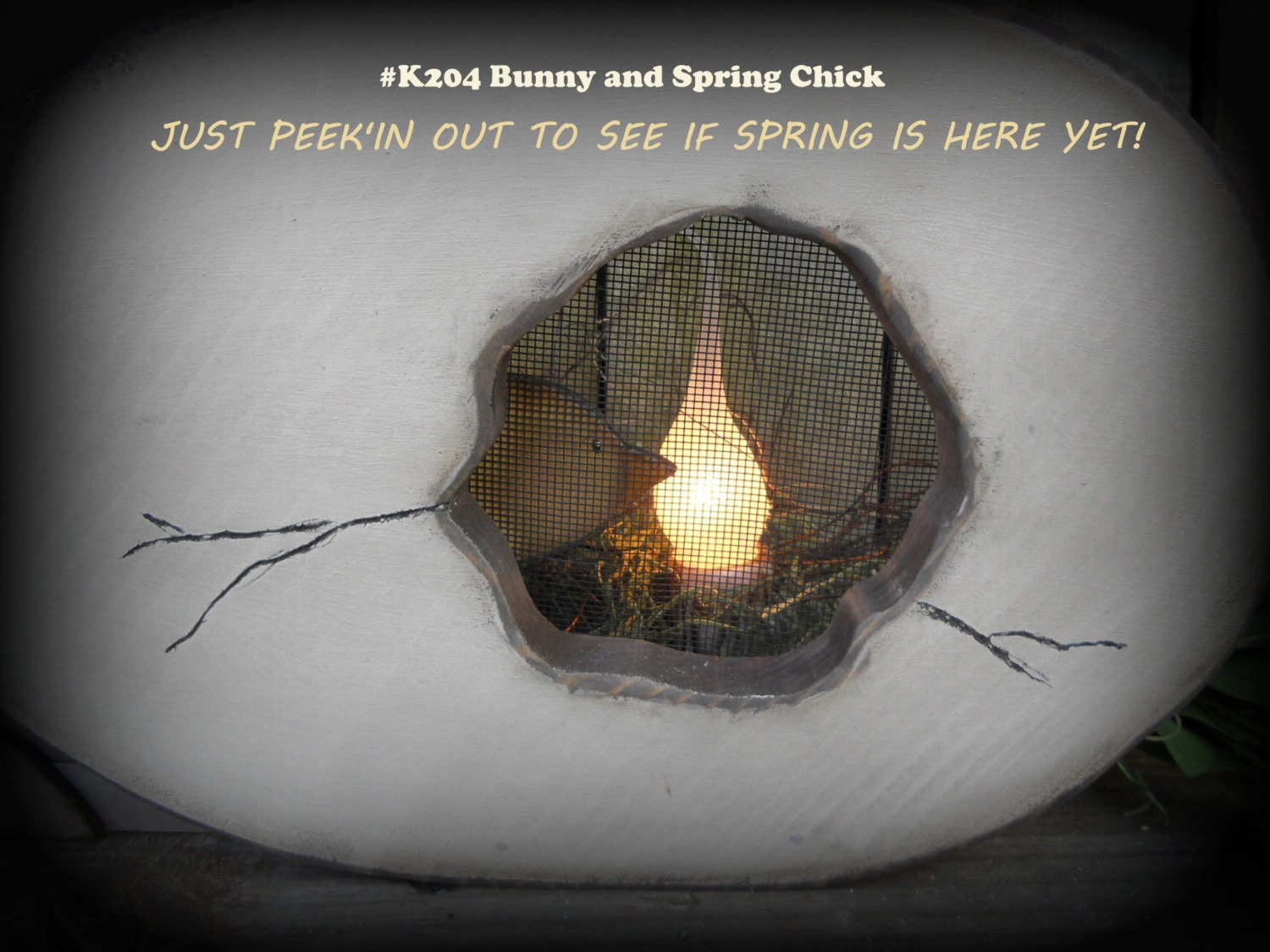 Spring Chick and Bunny Wood Light Pattern Easter Digital Download K204 ...