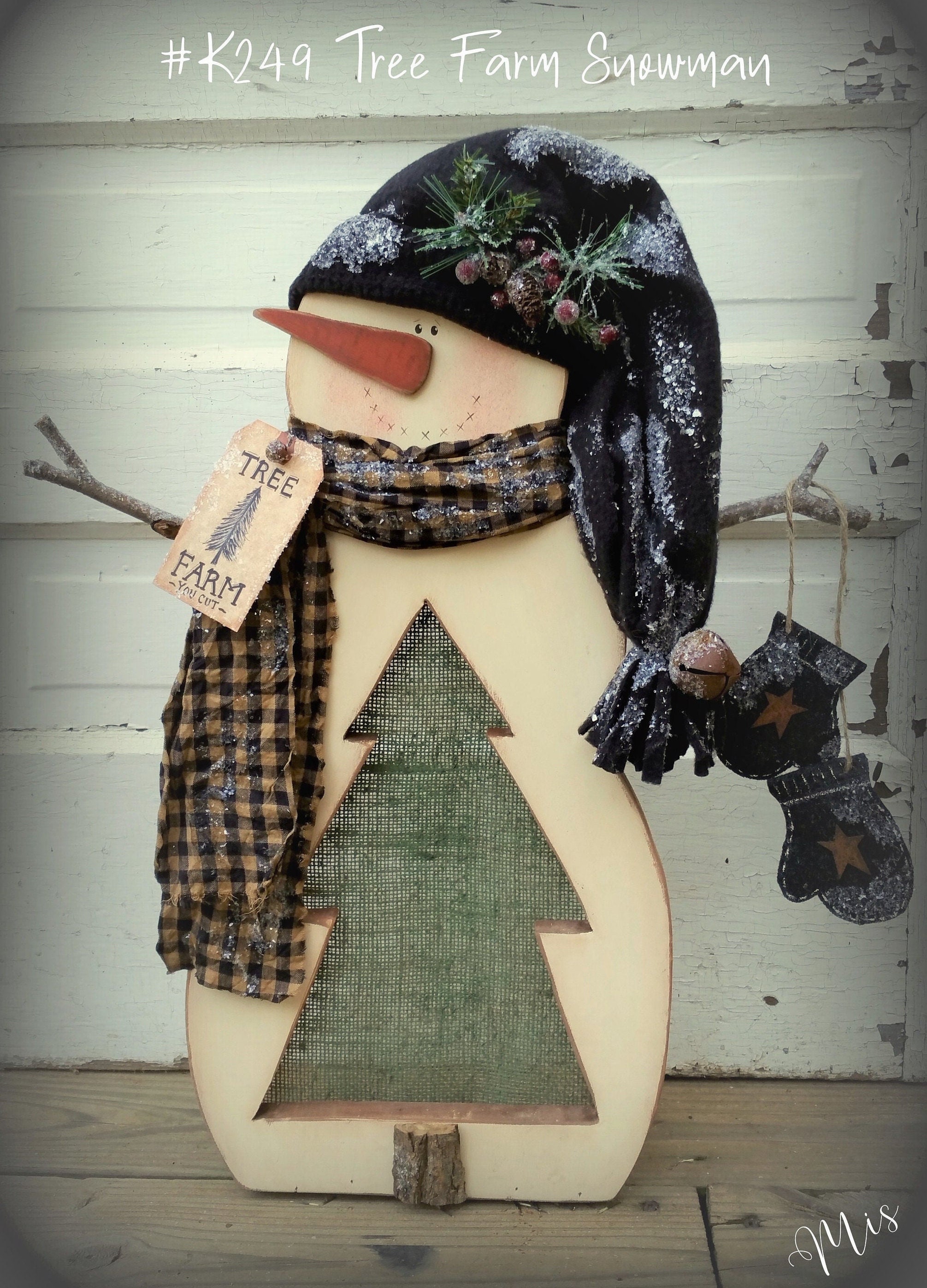 Wood Snowman Paint Template Pattern #K249 Tree Farm Snowman - Etsy