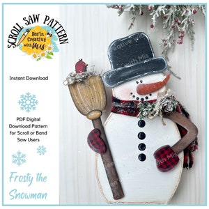 Winter Snowman With Bird Christmas PDF Digital Download Scroll Band Saw ...