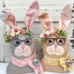 Spring Bunny With Glasses Fabric Easter Sewing Pattern - Etsy