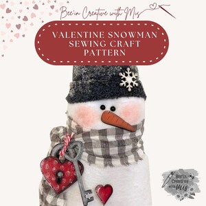 Winter Valentine Snowman Fabric Craft SEWING PATTERN Digital Download ...