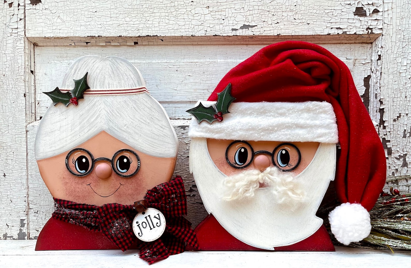 Christmas Mr and Mrs Santa Claus Wood Craft Pattern With - Etsy