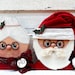 Christmas Mr and Mrs Santa Claus Wood Craft Pattern With Glasses - Etsy