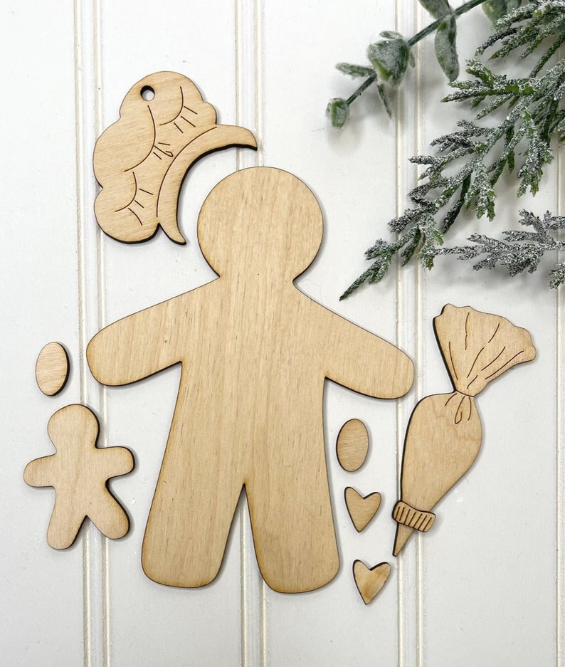 Gingerbread Man Baking Christmas Ornament SVG Cut File - Etsy