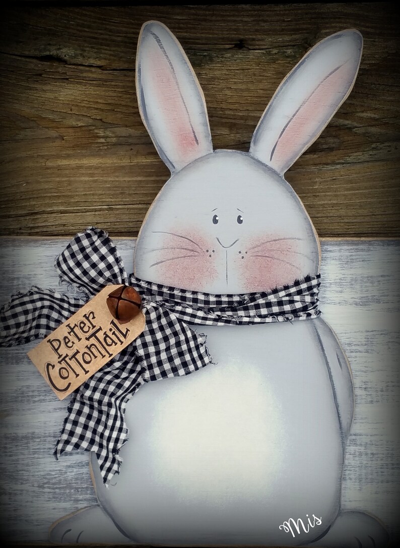 Wood Easter Bunny Farmhouse Sign K264 Peter Cottontail Sign - Etsy