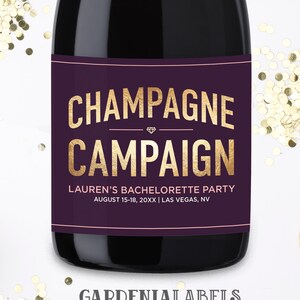 Bachelorette Party Champagne Labels, Custom Champagne Labels, Birthday ...
