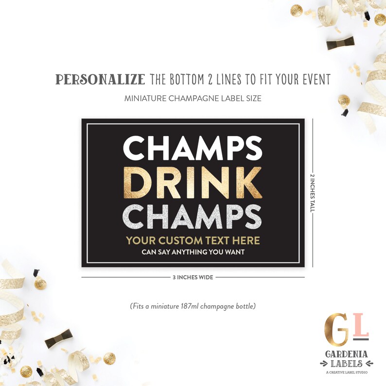 Champs Drink Champs Miniature Champagne Labels Birthday Party - Etsy