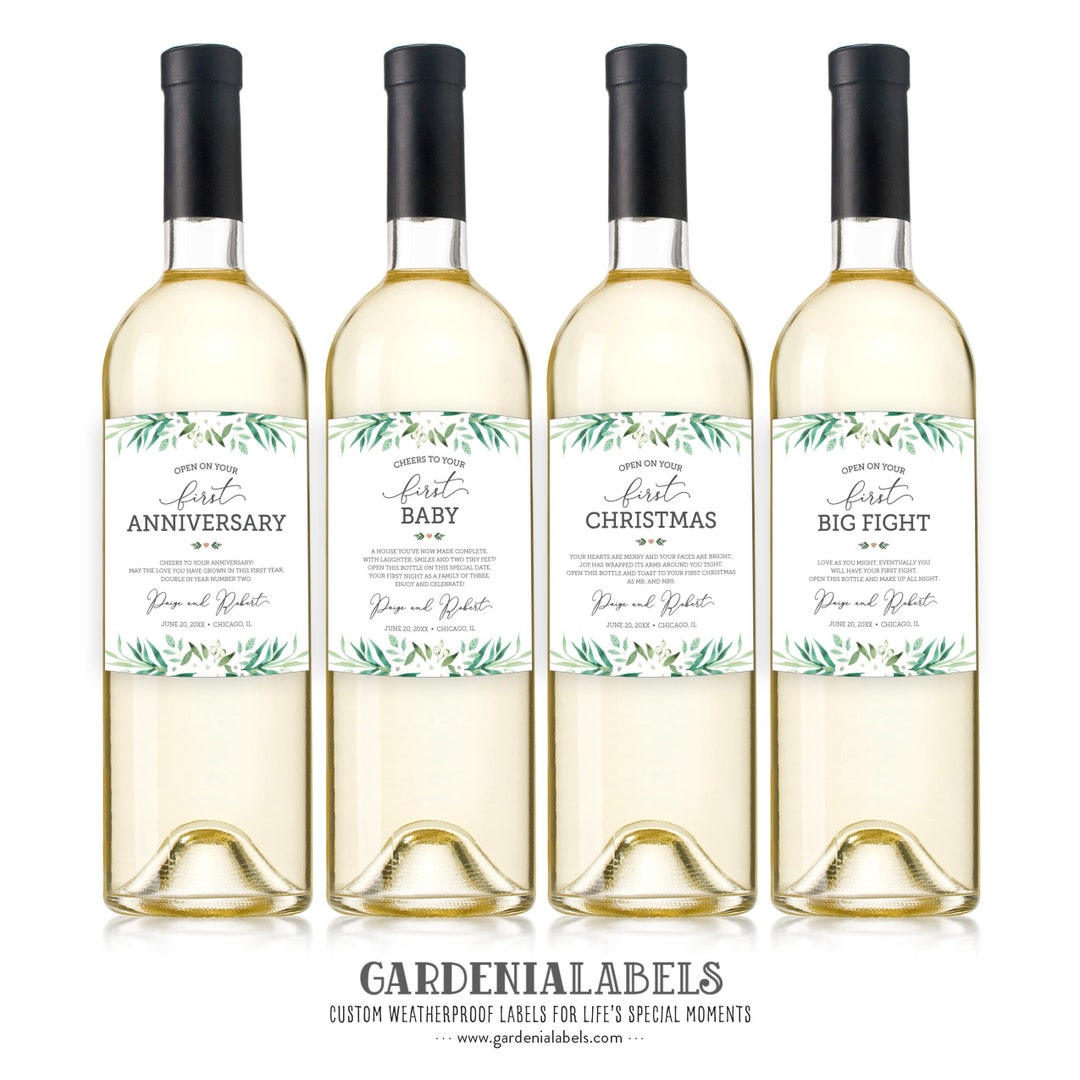 Milestone Wine Labels, Wedding Milestone Wine Labels, Bridal Shower ...