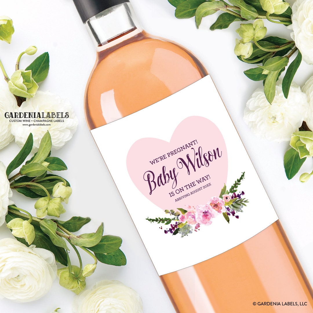 Baby Announcement Wine Label, We're Pregnant Reveal, Best Parents Get ...