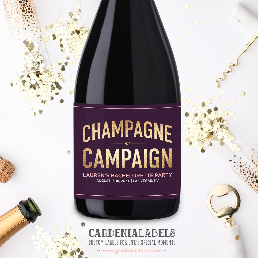 Bachelorette Party Champagne Labels, Custom Champagne Labels, Birthday ...