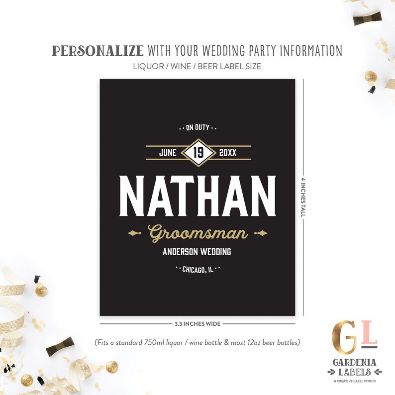 Groomsman Whiskey Label, Will You Be My Groomsman Label, Best Man Beer ...