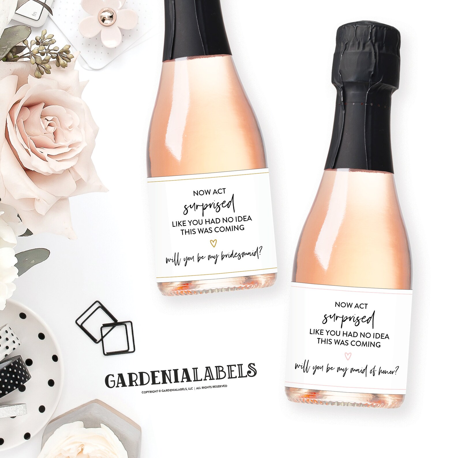 Bridesmaid Proposal Mini Champagne Bottle Labels Will You Be - Etsy