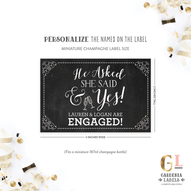 Engagement Party Favor He Asked She Said Yes Engagement Mini - Etsy