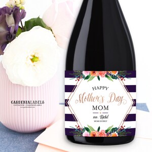 Mothers Day Gift, Mothers Day Wine Bottle Label, Gift for Mom, Happy ...
