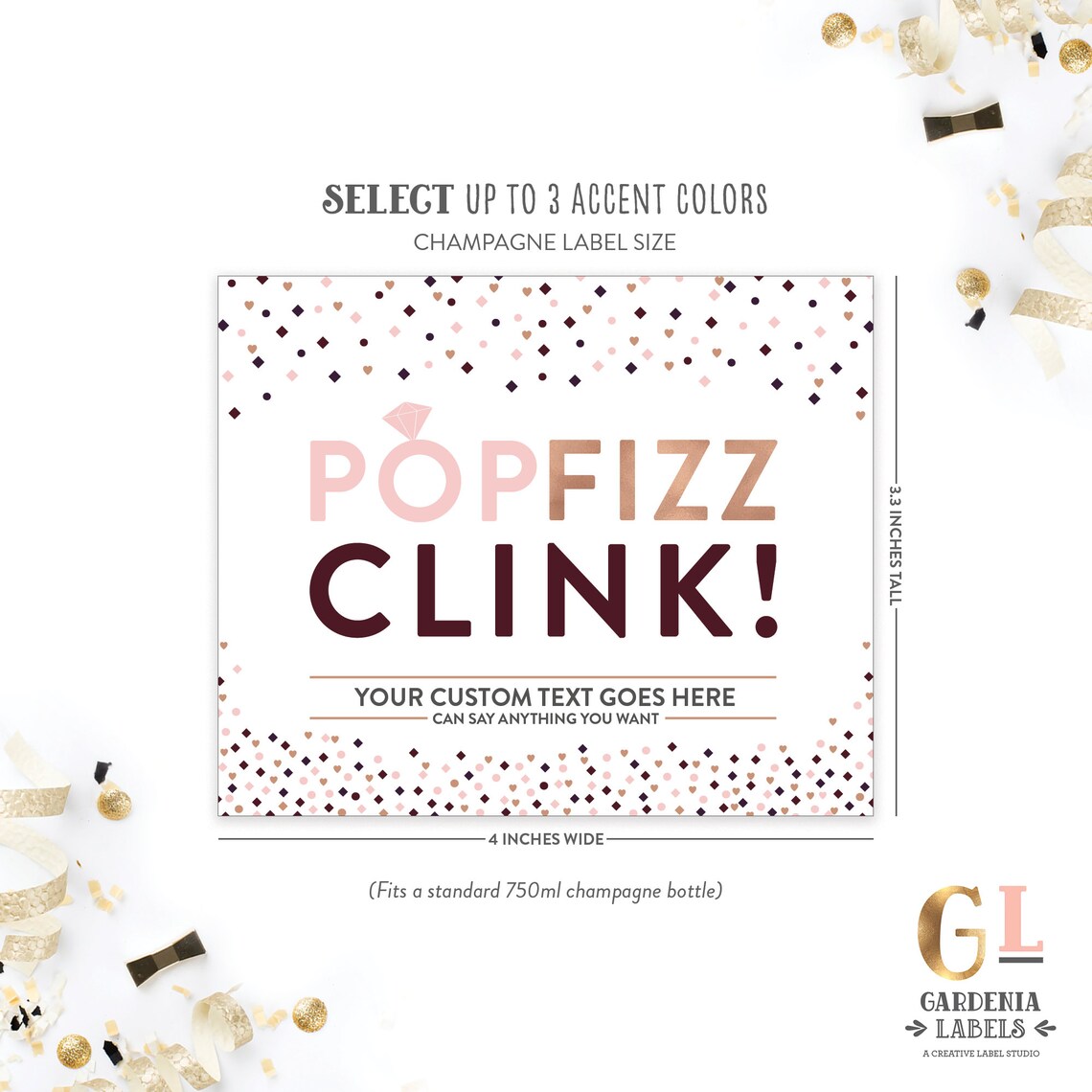 Engagement Champagne Label Pop Fizz Clink Champagne Label - Etsy