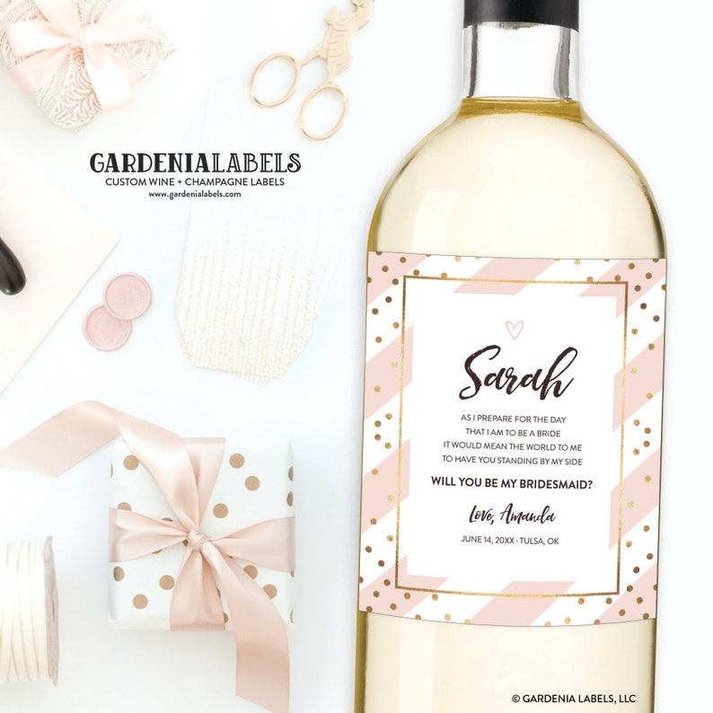 Will You Be My Bridesmaid Wine Label, Bridesmaid Card, Bridesmaid ...