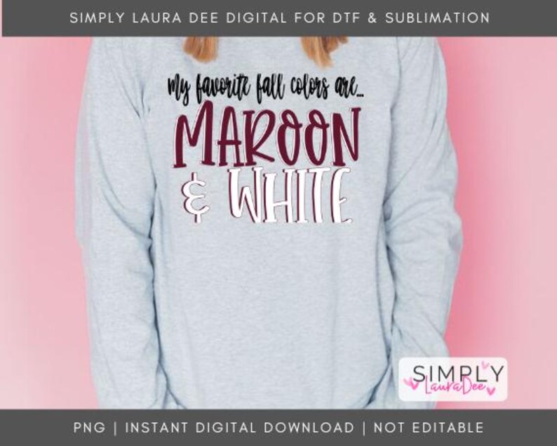 Maroon and White Team Colors PNG | Sublimation Design (digital) - Etsy
