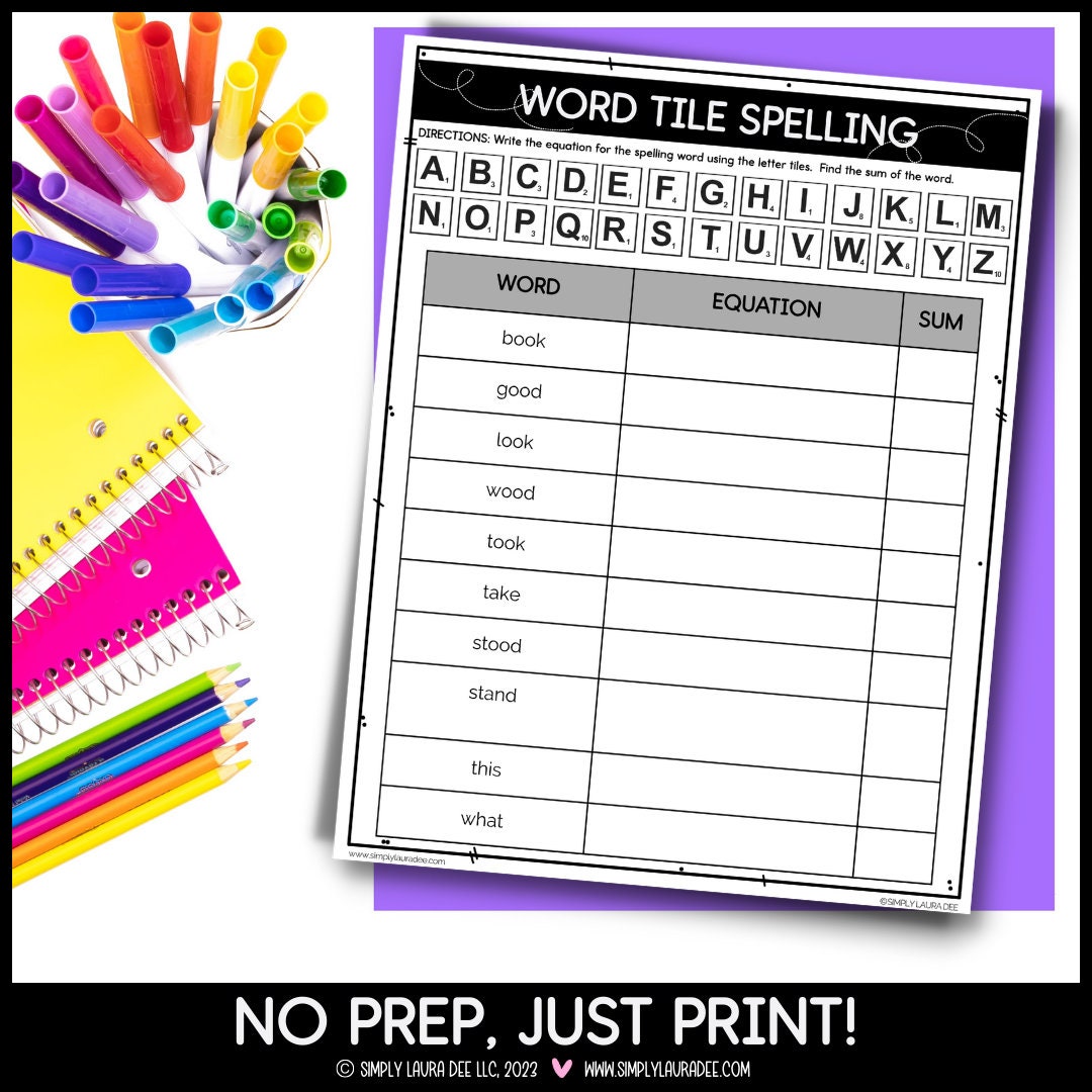 EDITABLE Spelling Work for ANY Word List | 15 Different Spelling ...