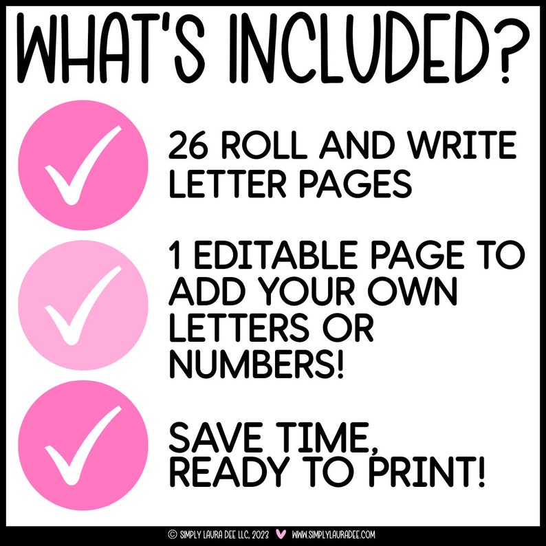 Alphabet: Roll and Write Abc's + Editable Worksheet - Etsy