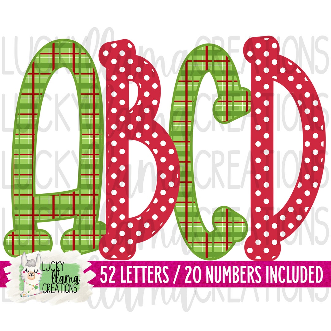 Christmas Alphabet Bundle Design Element SUBLIMATION PNG - Etsy