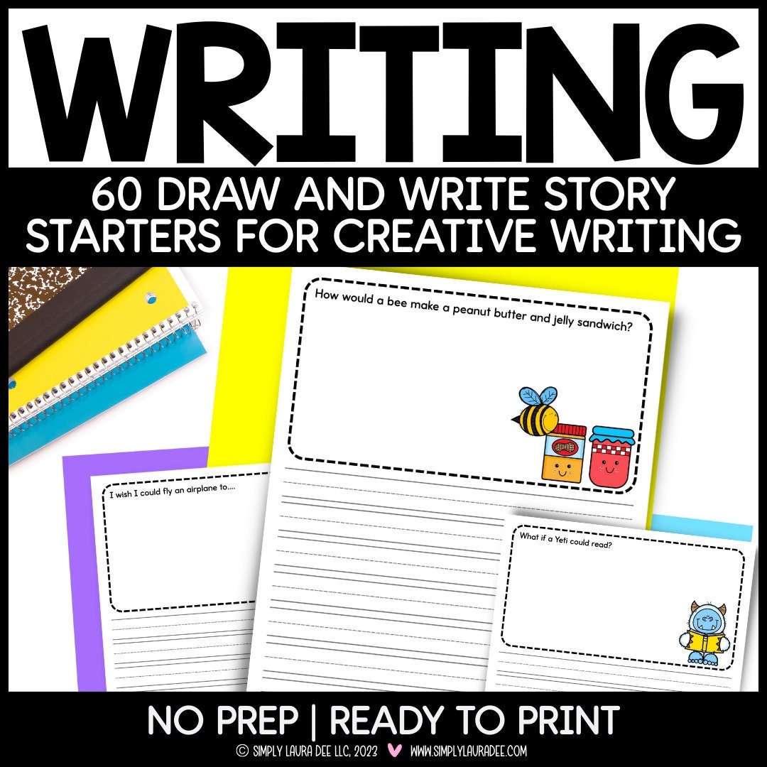 Writing: 60 Draw and Write Story Starters for Creative Writing - Etsy