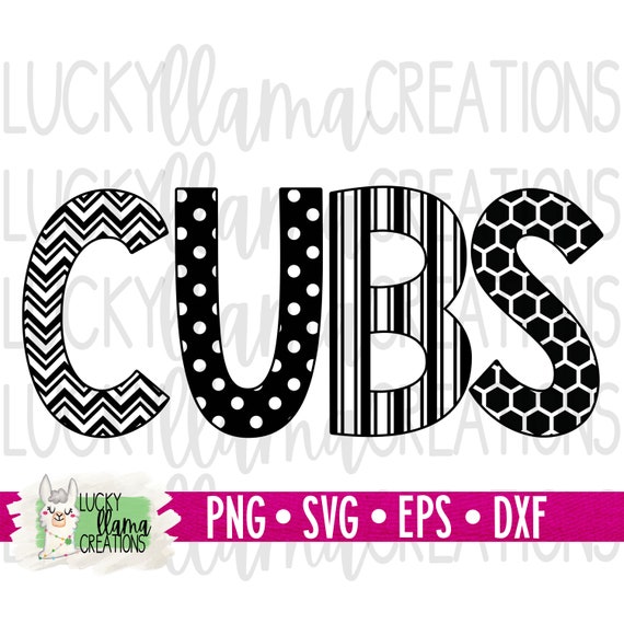 SVG DESIGN FILE: Cubs Mascot Team Name Cutting File | Etsy