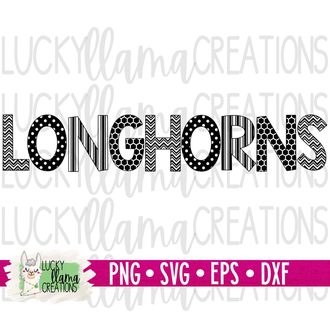 SVG DESIGN FILE: Longhorns | Mascot | Team Name | Cutting File | Png ...