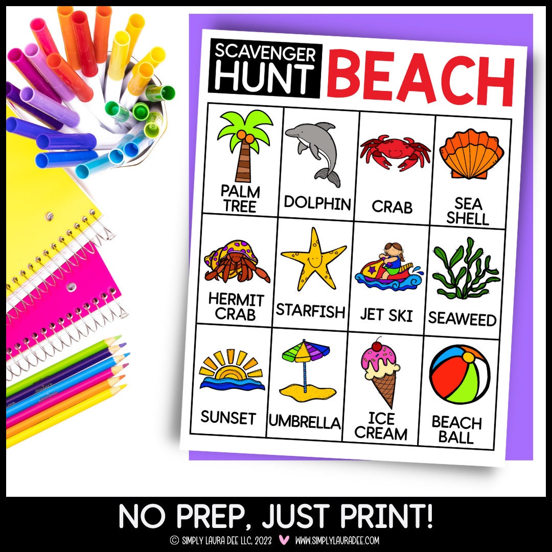 SUMMER Themed Scavenger Hunts | 4 Activities - Etsy