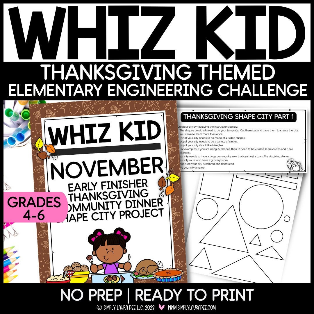 Whiz Kid ENRICHMENT November Early Finisher Project Engineering ...