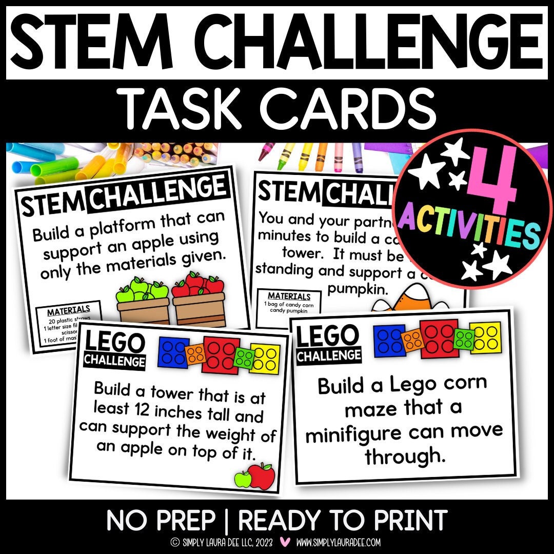 STEM Challenge Task Cards | Fall Themed - Etsy