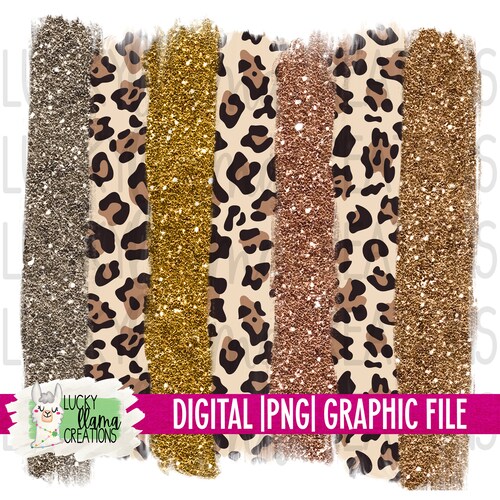Leopard Sublimation Gold Glitter Background Brush Stroke - Etsy