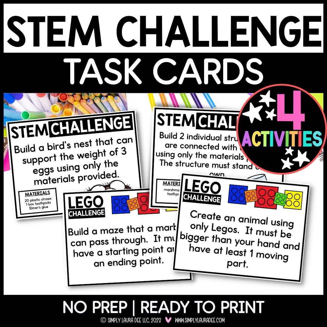 STEM Challenge Task Cards - Etsy