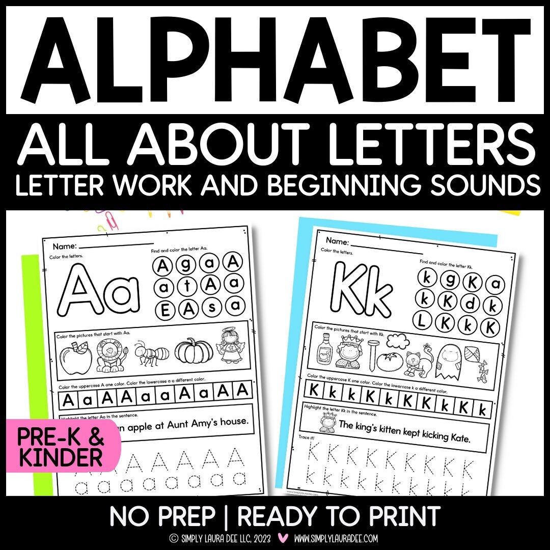 Alphabet Practice: Letter and Beginning Sound Practice A-Z - Etsy