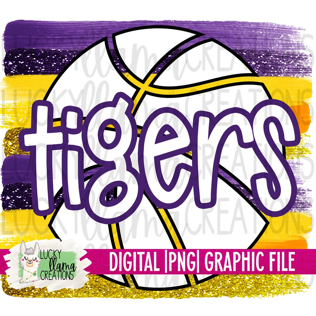 Tigers Basketball | Purple and Gold | Sports | SUBLIMATION PNG ...