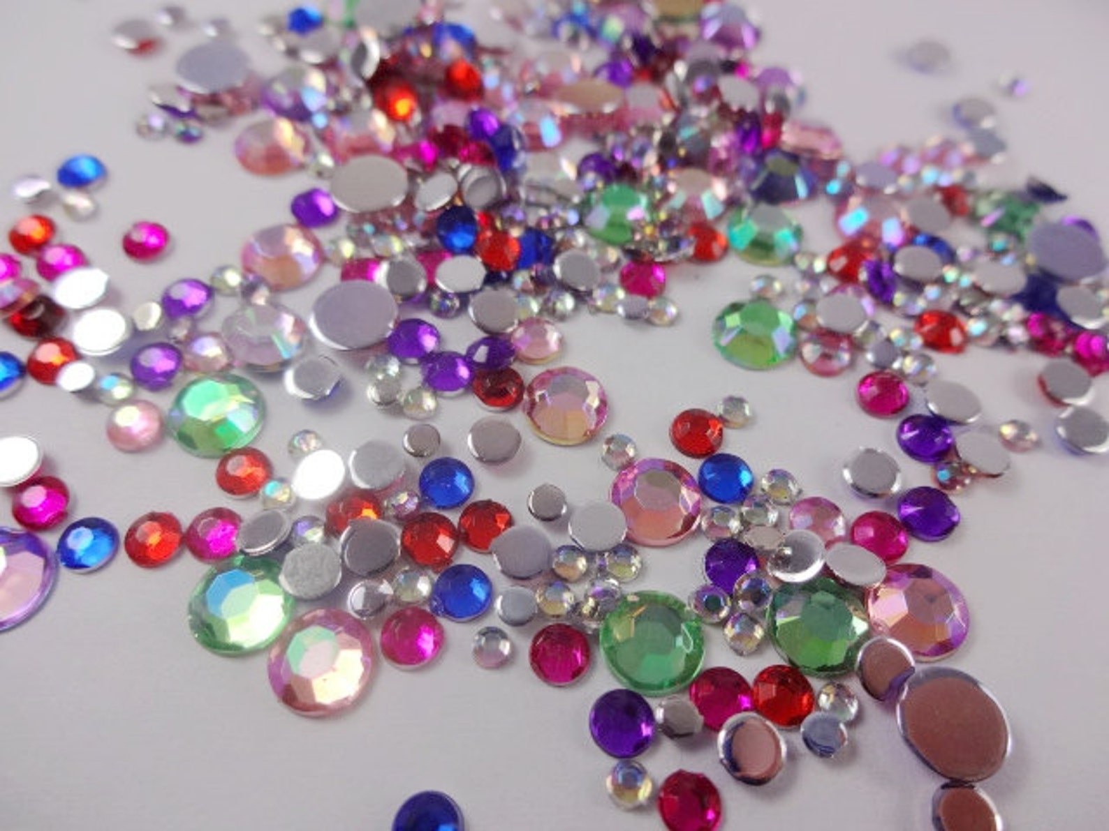 Mixed acrylic rhinestones flatback AB rhinestonesnail art | Etsy