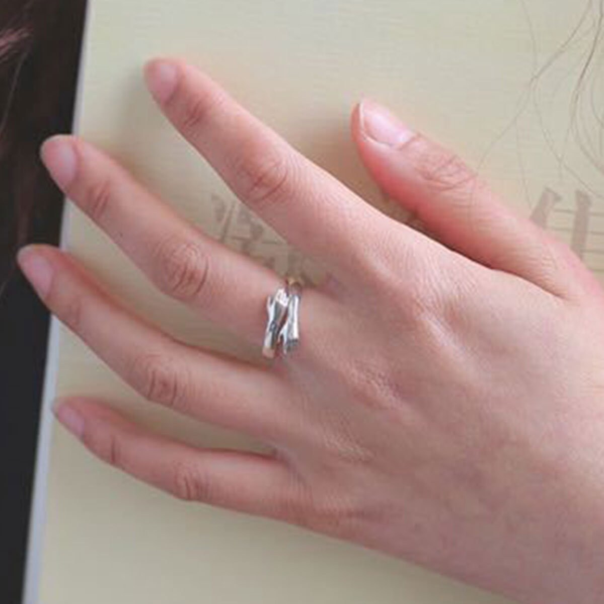 Silver Gold Love Hugging Hand Ring - Etsy