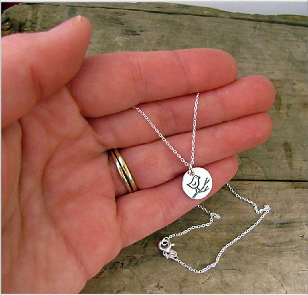 Silver Hope Cute Bird Pendant Necklace - Etsy