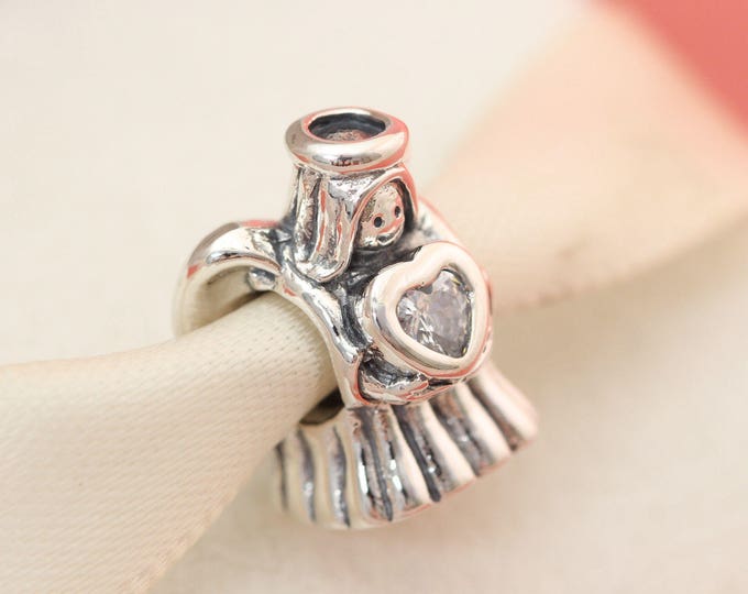 New Authentic Pandora Sterling Silver Peace Sign Pink Cz Dangle Charm ...