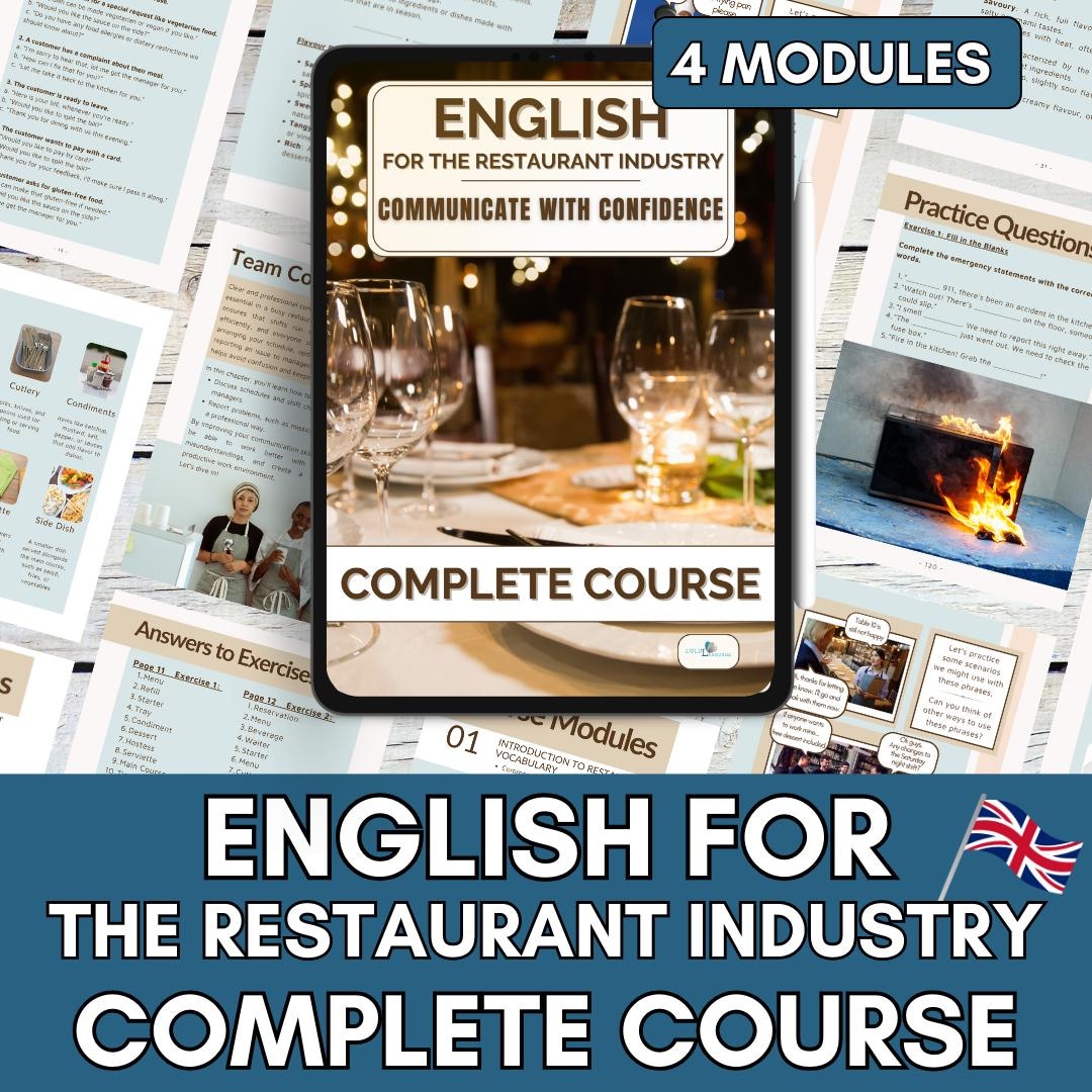 Learn English for the Restaurant Industry. ESL Language Learning ...
