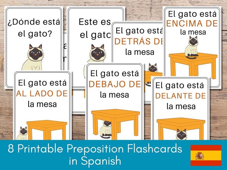 Spanish to English Kids Flashcards, Home Schooling, ESL Teaching Aids ...