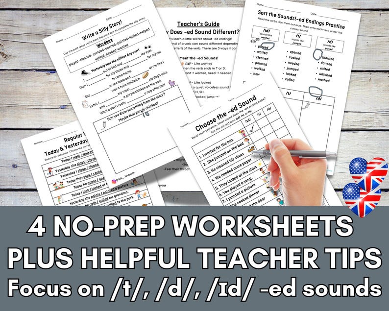Regular Past Tense Verbs -ed Ending Worksheets | PDF ESL Grammar ...