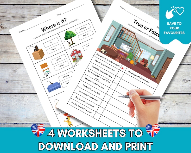English Prepositions of Place Worksheets – ESL & EFL Printable ...