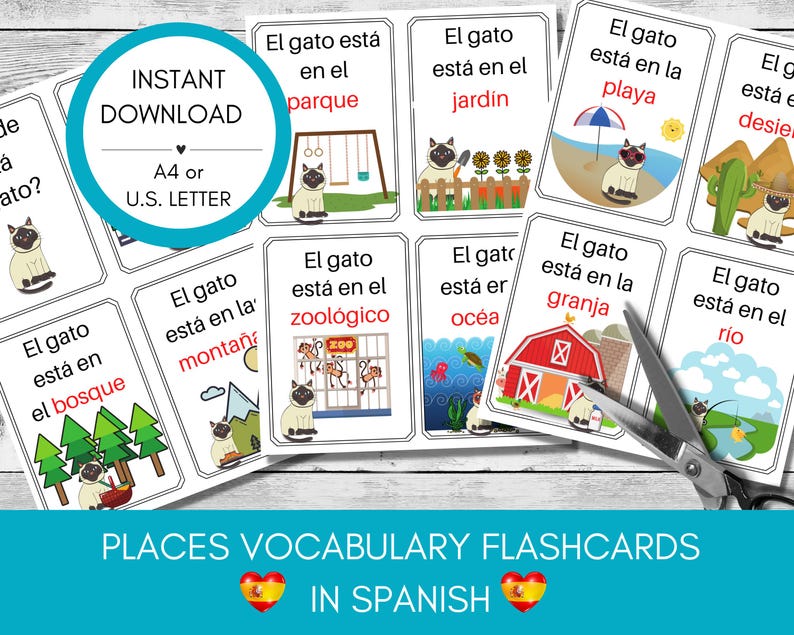Tarjetas didácticas imprimibles en español para niños, trabajo desde ...