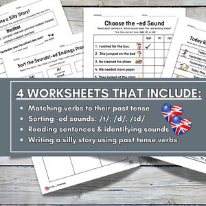 Regular Past Tense Verbs -ed Ending Worksheets | PDF ESL Grammar ...