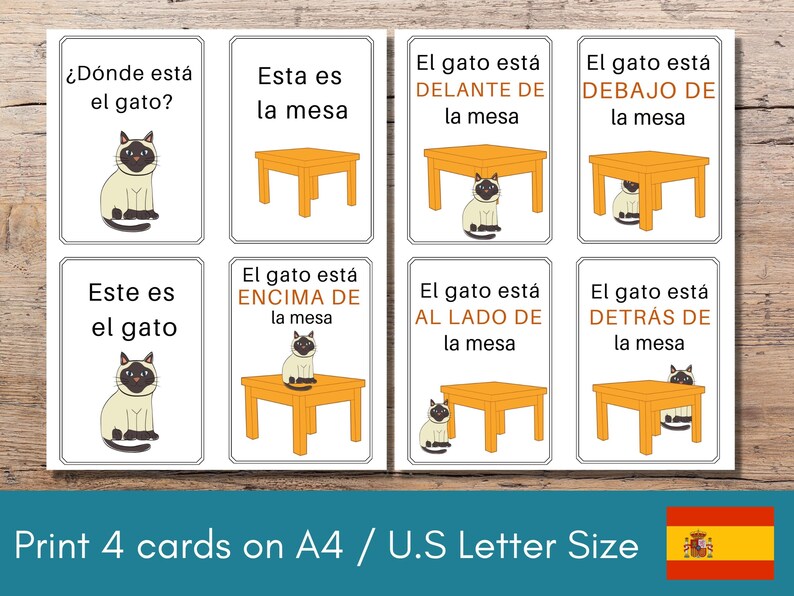 Spanish to English Kids Flashcards, Home Schooling, ESL Teaching Aids ...