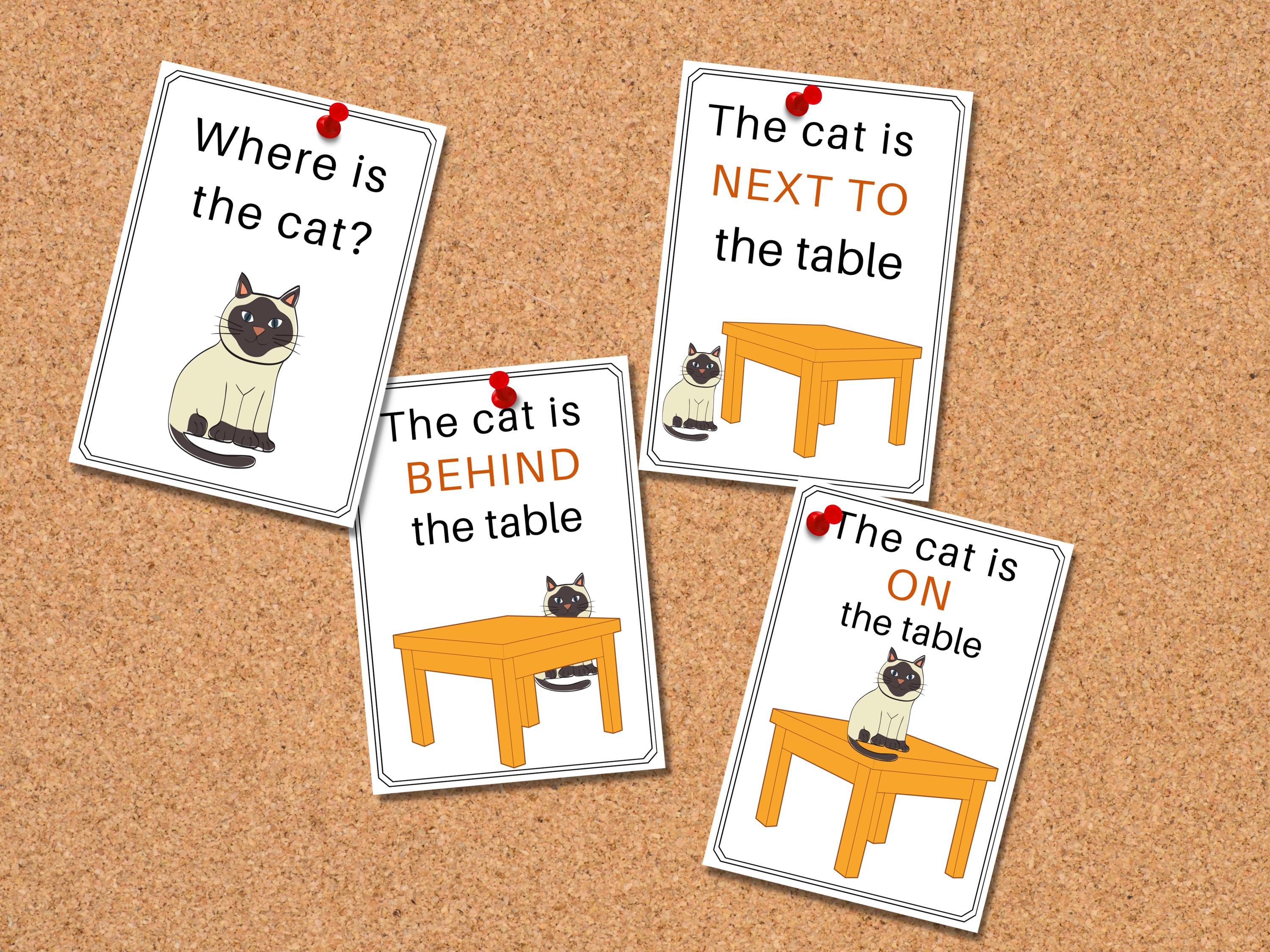Printable Flashcards for Language Learning, ESL Preposition Flashcards ...